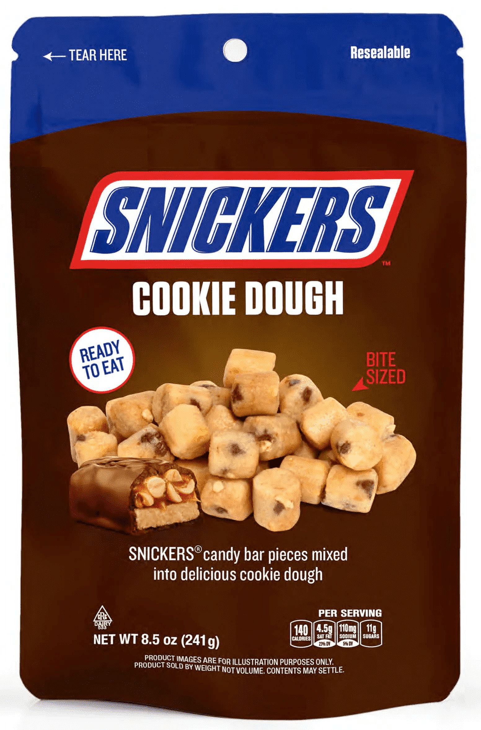 Snickers Pre-Made Edible Cookie Dough Bites, 8.5 Ounce Bag - Walmart.com
