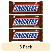 (3 pack) Snickers Fun Size Bar, 2.6oz (73g), 5 Count, Plastic Packet ...