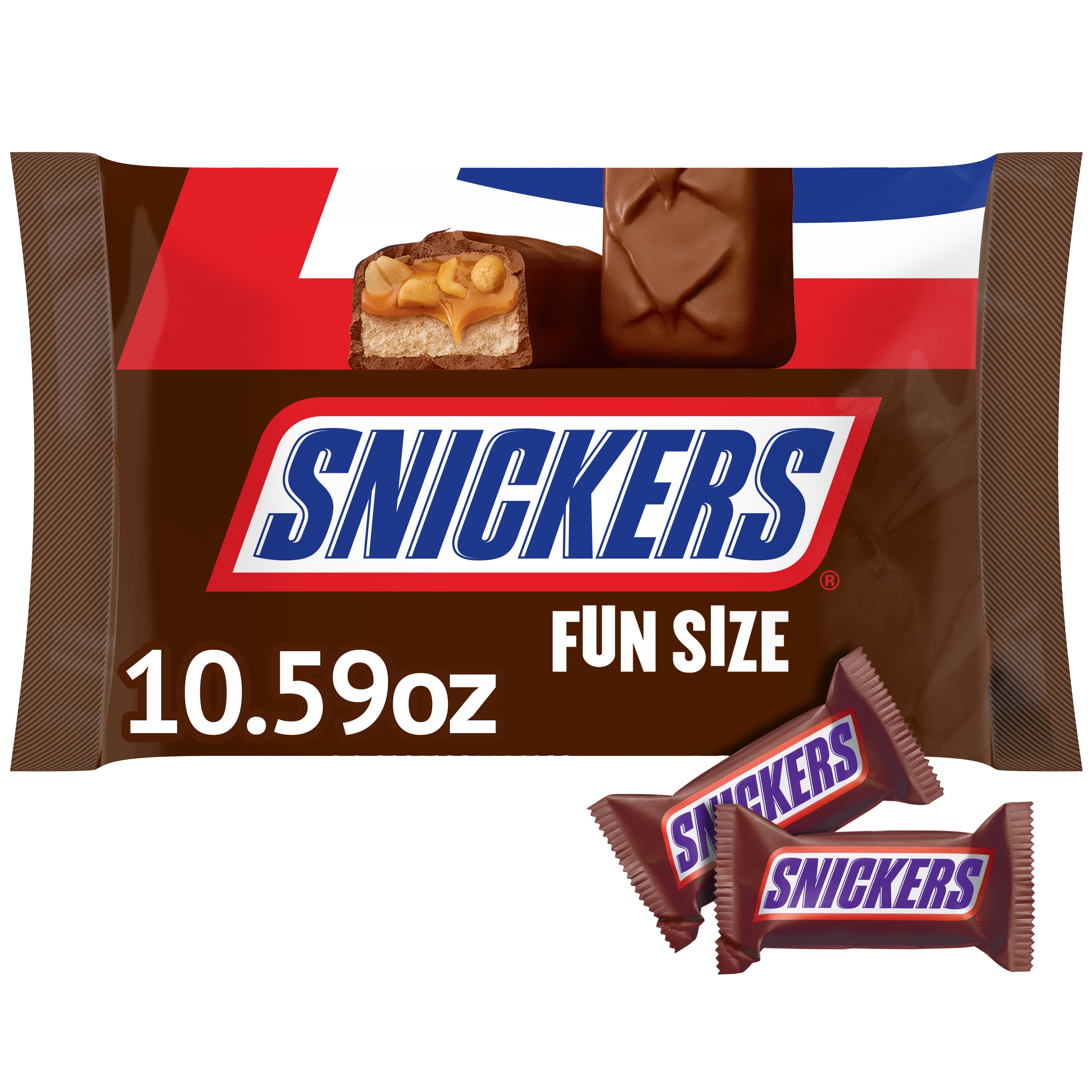 Snickers Fun Size Chocolate Halloween Candy Bars - 10.59 oz Bag ...