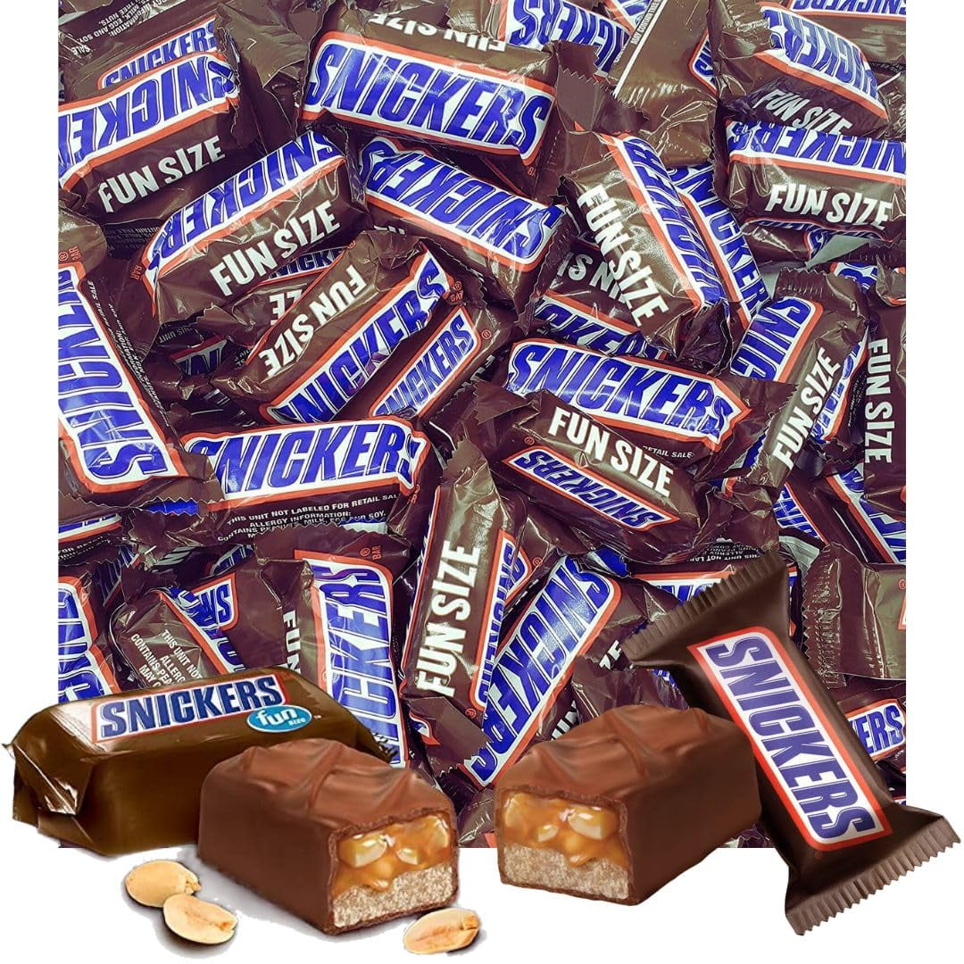Snickers Fun Sizes Chocolate Caramel Candy Bars - Individually Wrapped ...
