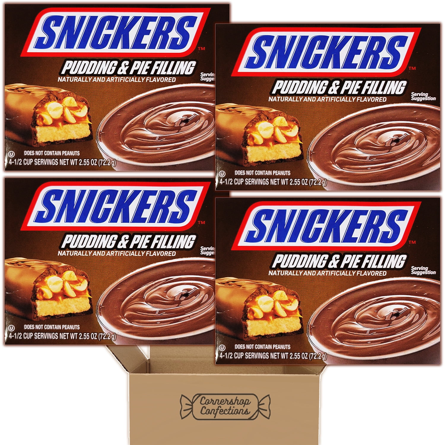 Snickers Instant Pudding and Pie Filling Bundle Pack - 4 Individually ...