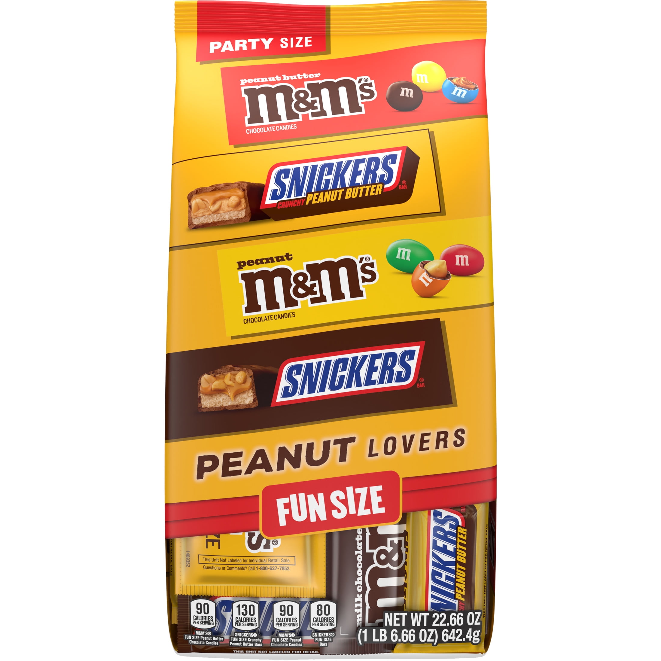 Mars Mixed Snickers & M&M's Fun Size Peanut Lover Chocolate Candy ...