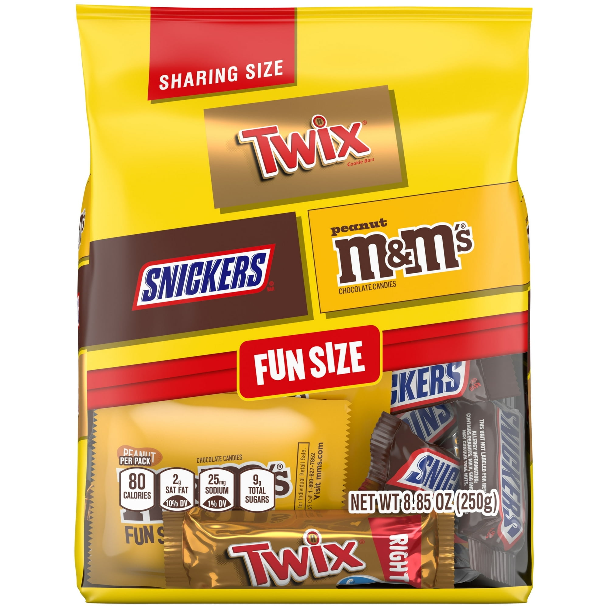 SNICKERS Fun Size Chocolate Candy Variety Pack, Sharing Size, 8.85 oz ...