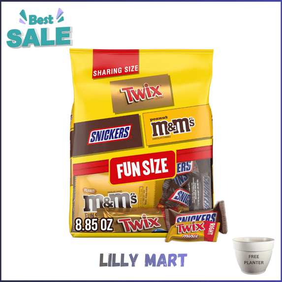 Snickers, M&M's & Twix Fun Size Chocolate Candy Variety Pack, Sharing ...
