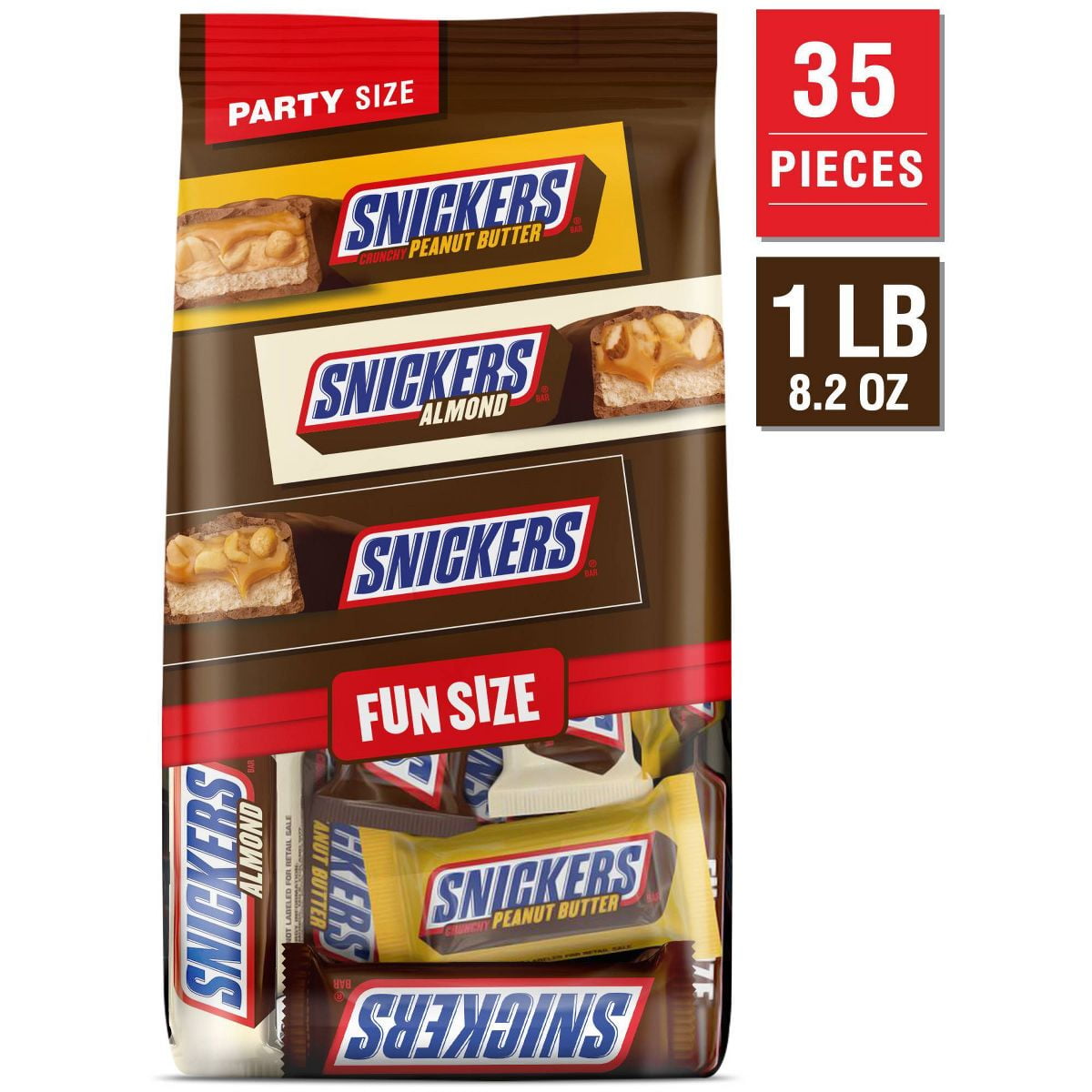 SNICKERS Original, Peanut Butter & Almond Fun Size Milk Chocolate Candy ...