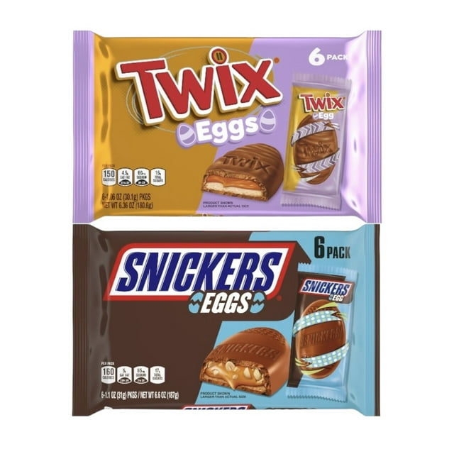 Snickers Milk Chocolate With Creamy Caramel and Peanut Eggs, 6 Count ...