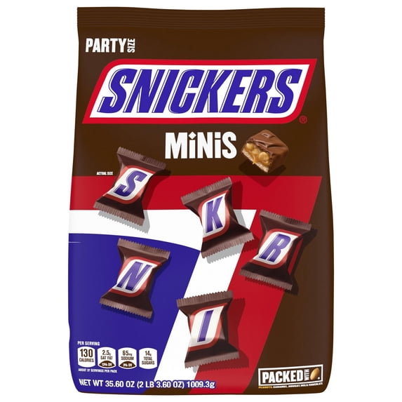 Snickers Minis Chocolate Candy Bars - Party Size - 35.6 oz - Walmart.com