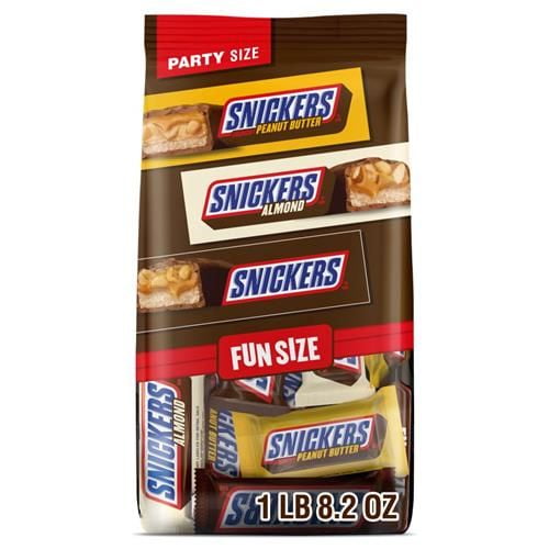 Snickers Original, Peanut Butter & Almond Fun Size Milk Chocolate Candy ...