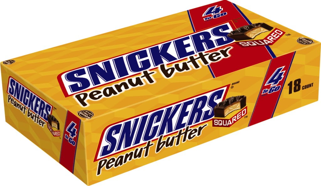Snickers Peanut Butter Squared, Individual Snack, 4 to Go Chocolate ...