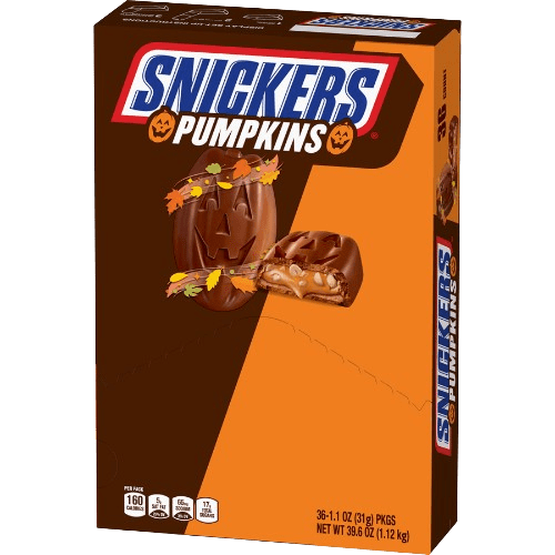 Snickers Pumpkins 1.1 oz. Bar - Case of 36 - Walmart.com