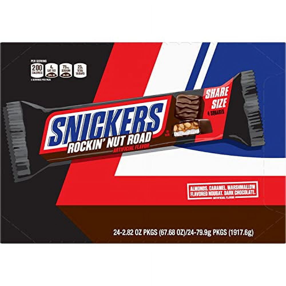 Snickers Rockin' Nut Road Share Size Candy Bar 2.82 oz 24 Count Box ...