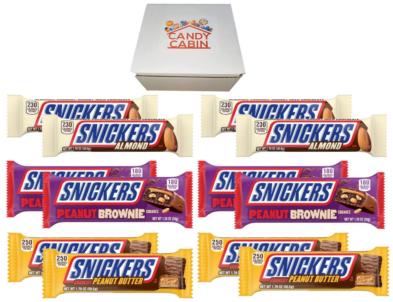 Snickers Singles Size Chocolate Candy Bars, Assorted Variety Box By ...