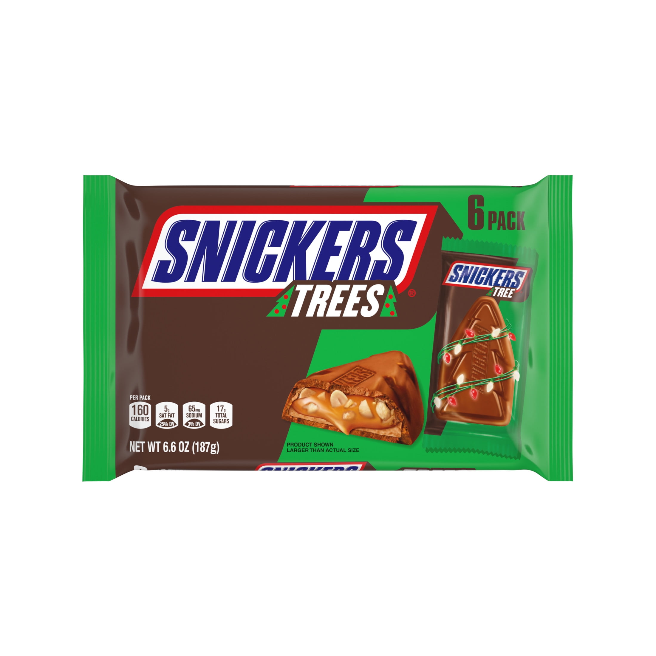 Snickers Trees Chocolate Christmas Candy Bars - 6 Ct - Walmart.com