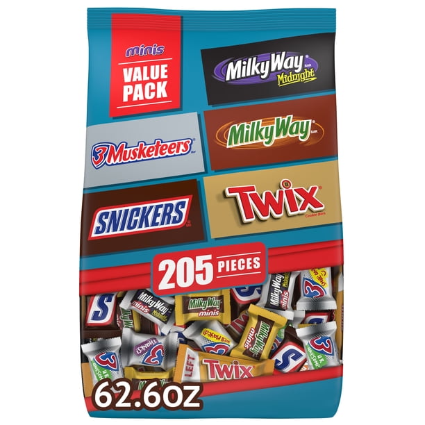 Snickers, Twix, Milky Way & 3 Musketeers Mini Chocolate Candy Bar ...