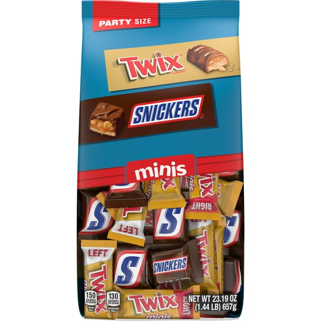 Mars Mixed Snickers & Twix Minis Milk Chocolate Bars Variety Pack ...