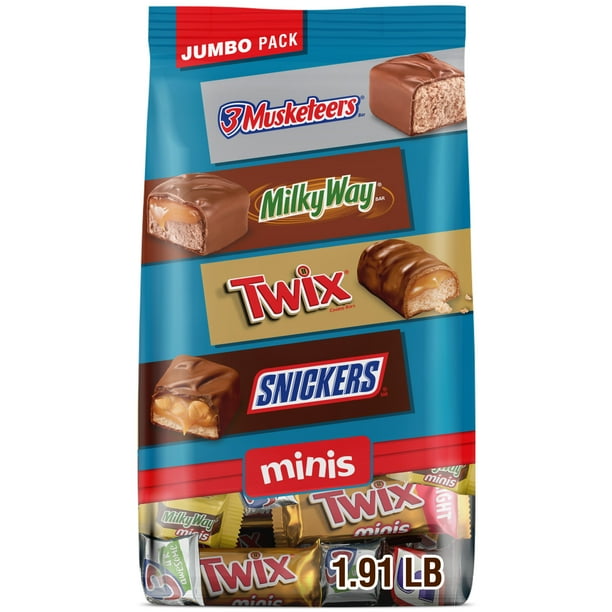 Snickers, Twix & More Minis Chocolate Candy Bars Variety Pack - 30.63 ...