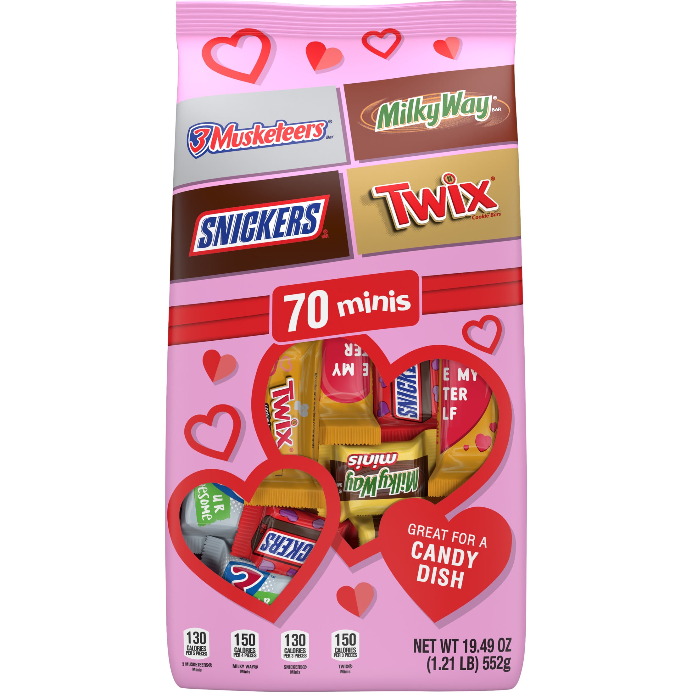 Snickers, Twix & More Valentine's Day Milk Chocolate Bars Variety Pack ...