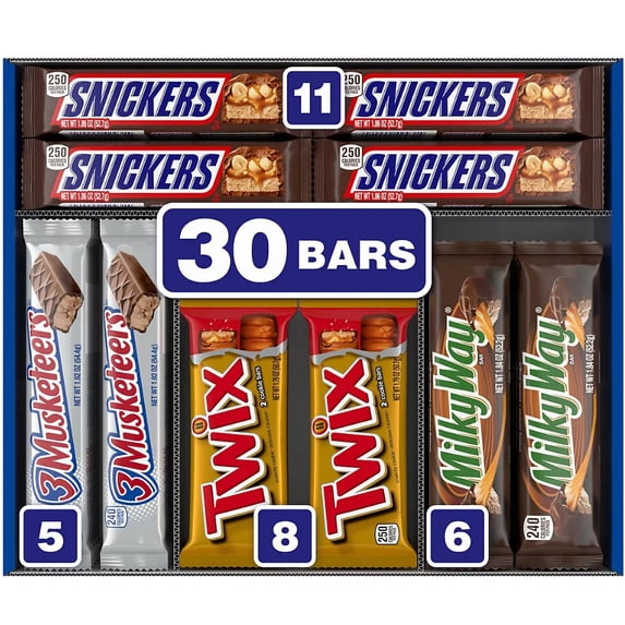 Snickers, Twix & More: Full Size Assorted Chocolate Candy Bars ...
