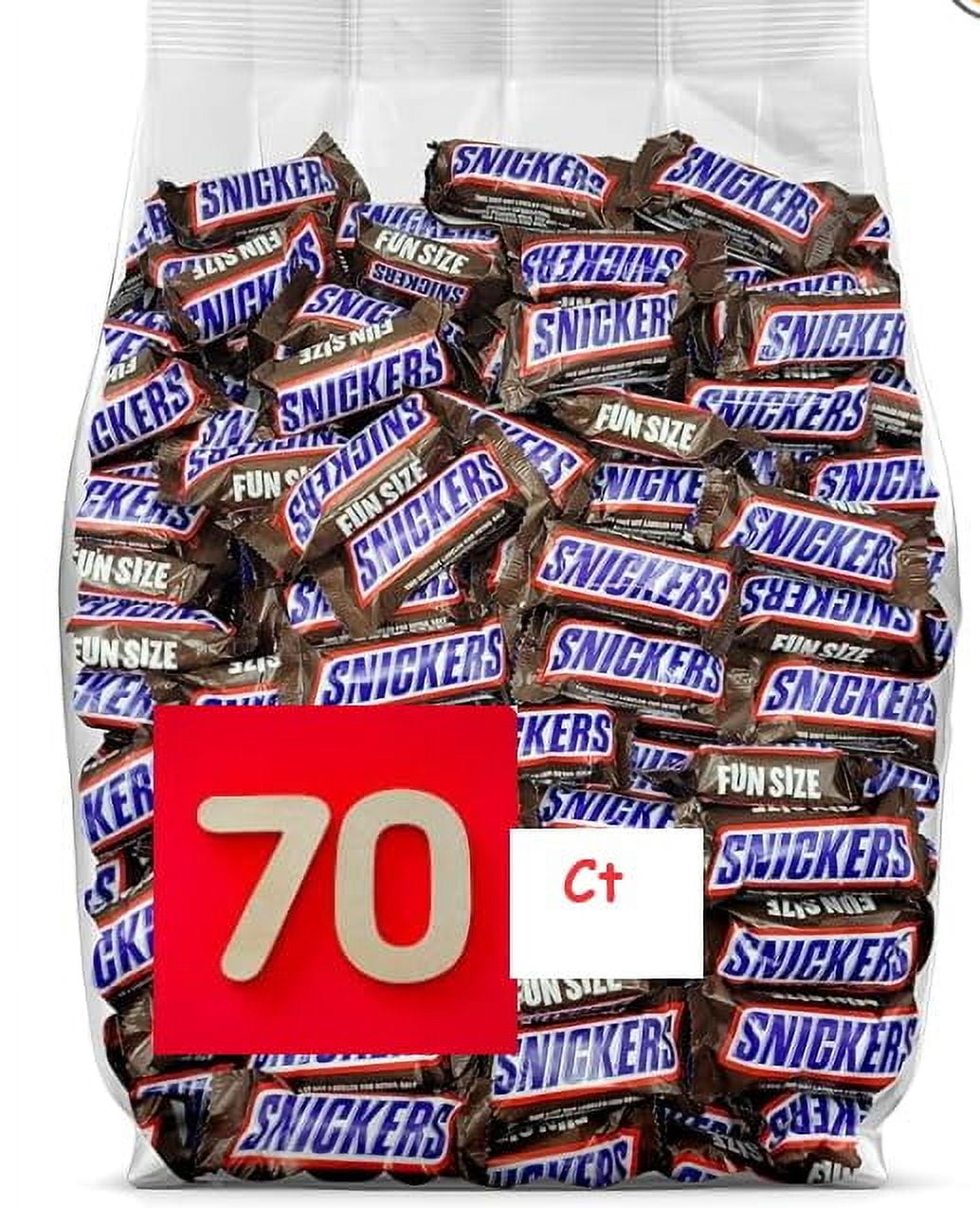 Snickerss Fun Size Candy Bars, Individually Wrapped, Bulk Candy of 70 ...
