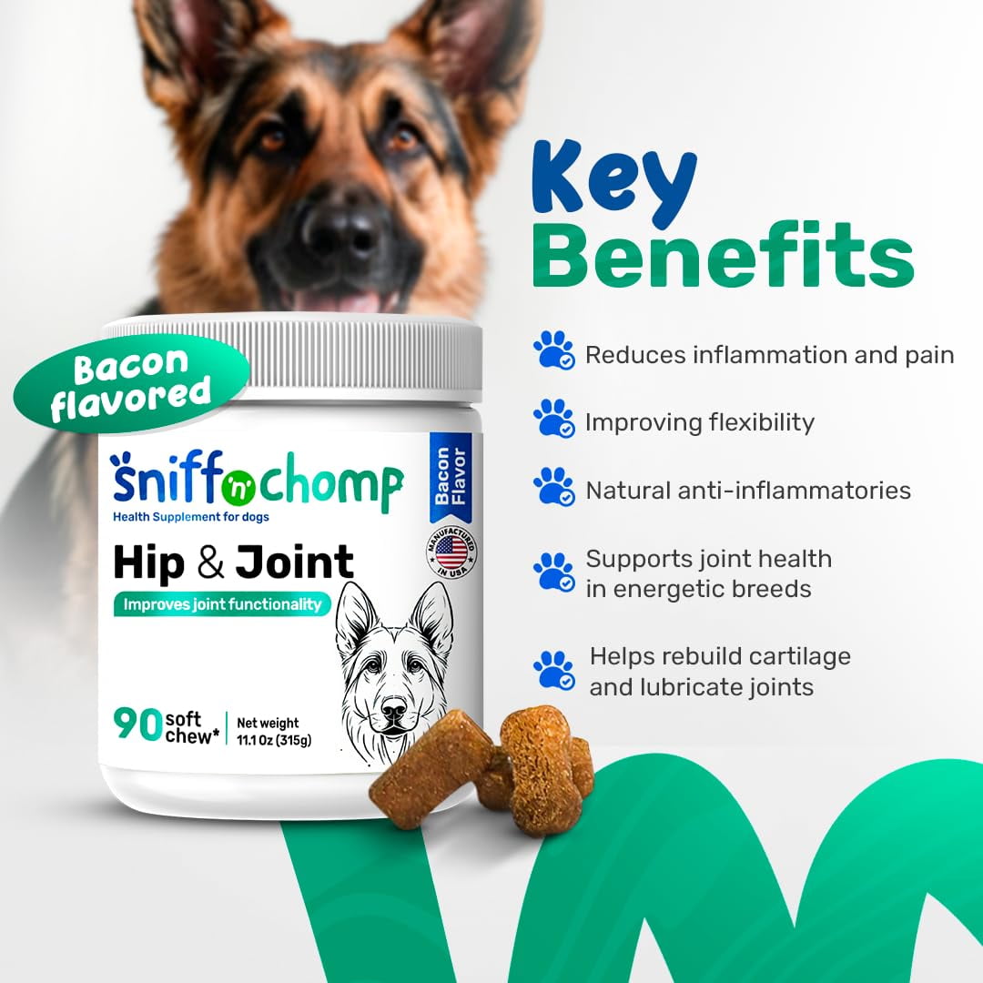 Sniff ‘n’ Chomp FEV6 Hip & Joint - Dog Chews with Glucosamine ...