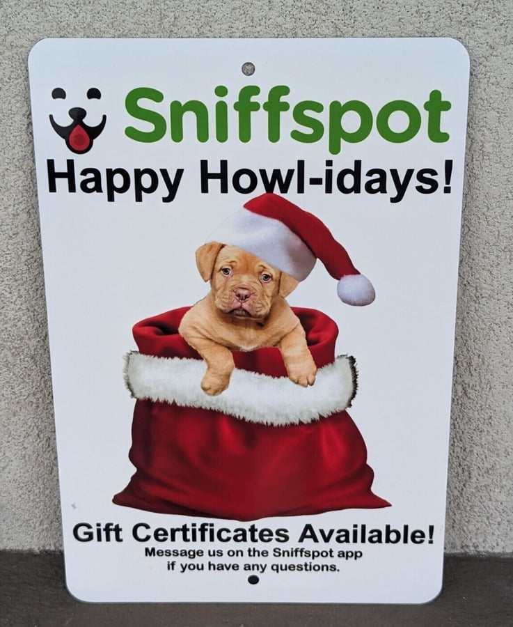 Sniffspot metal aluminium Sign, Happy Howl idays! Christmas metal ...