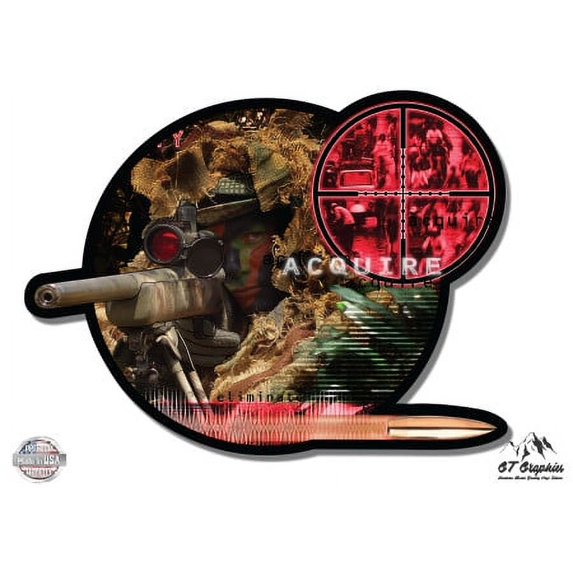 Sniper - 5" Vinyl Sticker - For Car Laptop I-Pad - Waterproof Decal ...