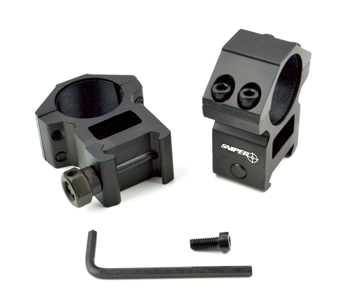 Sniper® PT-25H4 1” Dia. High Profile Scope Rings For Picatinny/Weaver ...