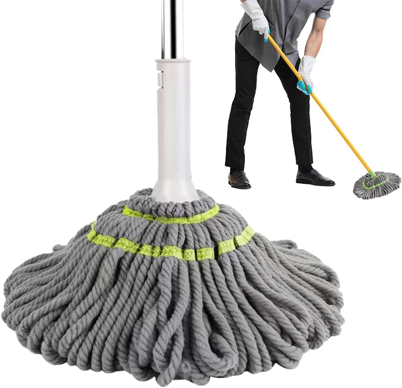 Snivy SelfWringing Twist Mops for Floor Cleaning 360 Degree Spin Round ...