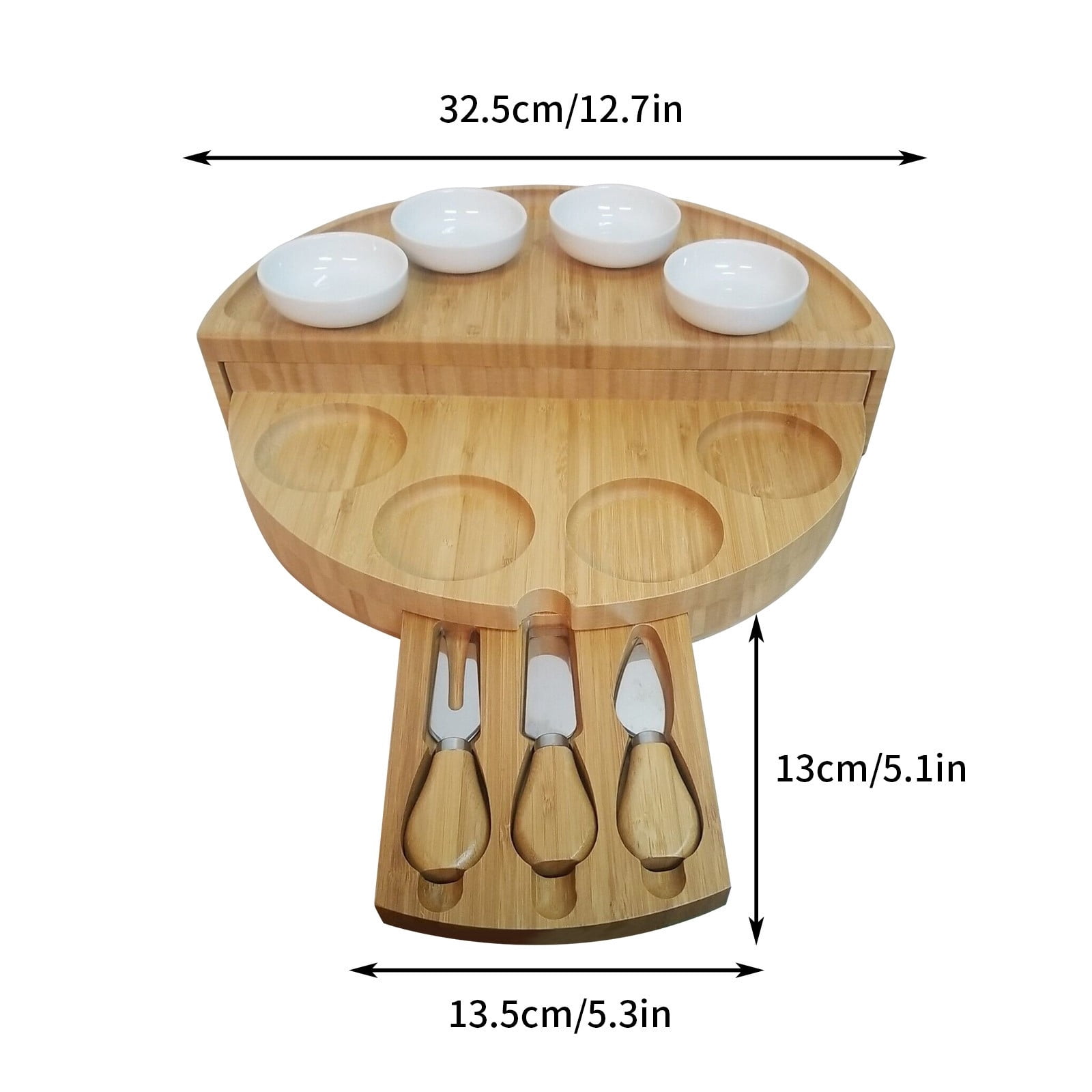 Snmubt Cheese Board Set New Cheese Cutter Cheese Board Round Drawer ...