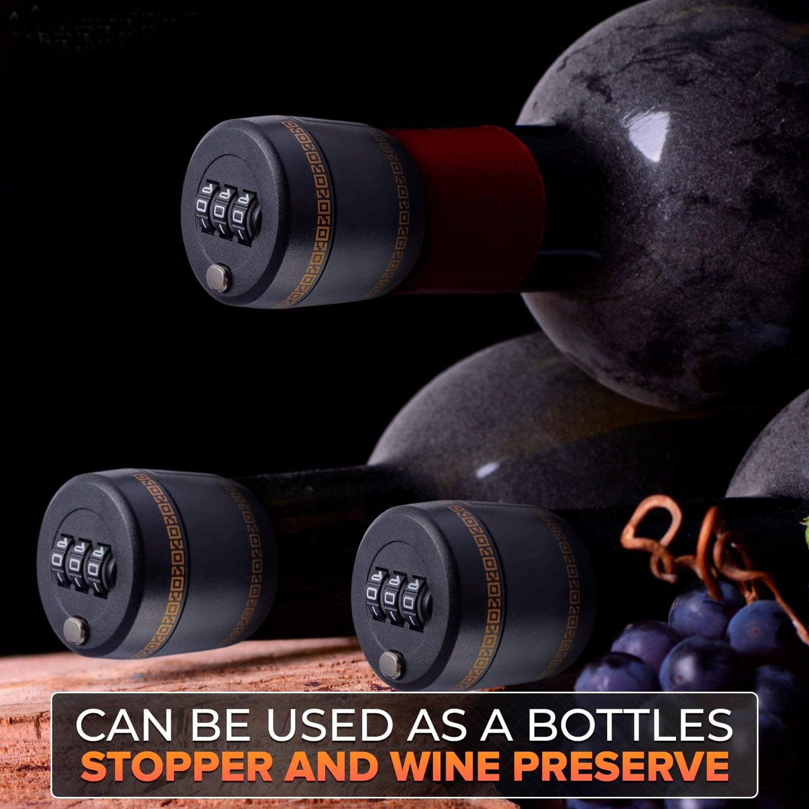 Snmubt Combination Lock For Wine Or Liquor Bottle Wine Whiskey Bottle ...