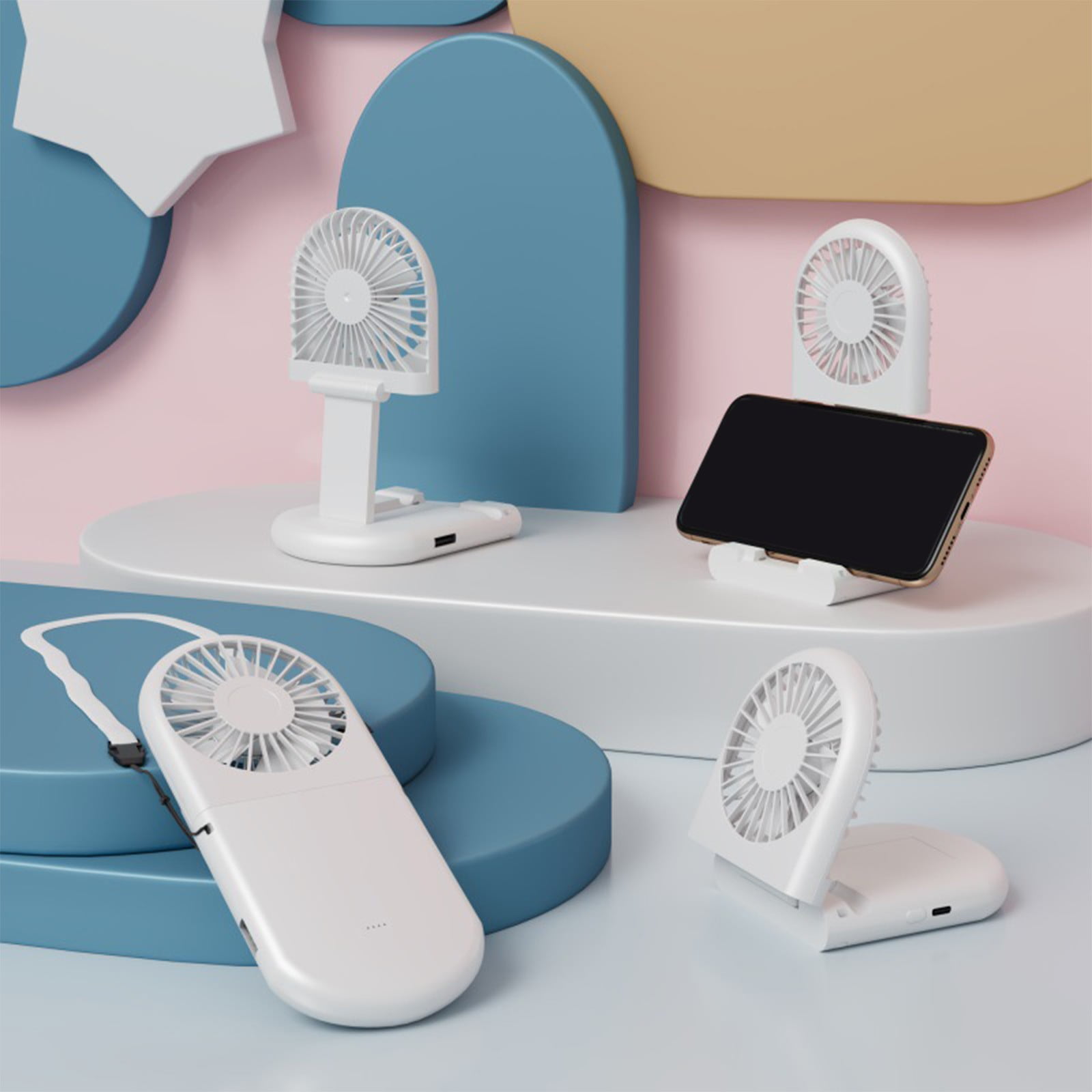 Snmubt Desktop Fan Usb-Powered Desktop Fan 90 Degrees Foldable Super ...