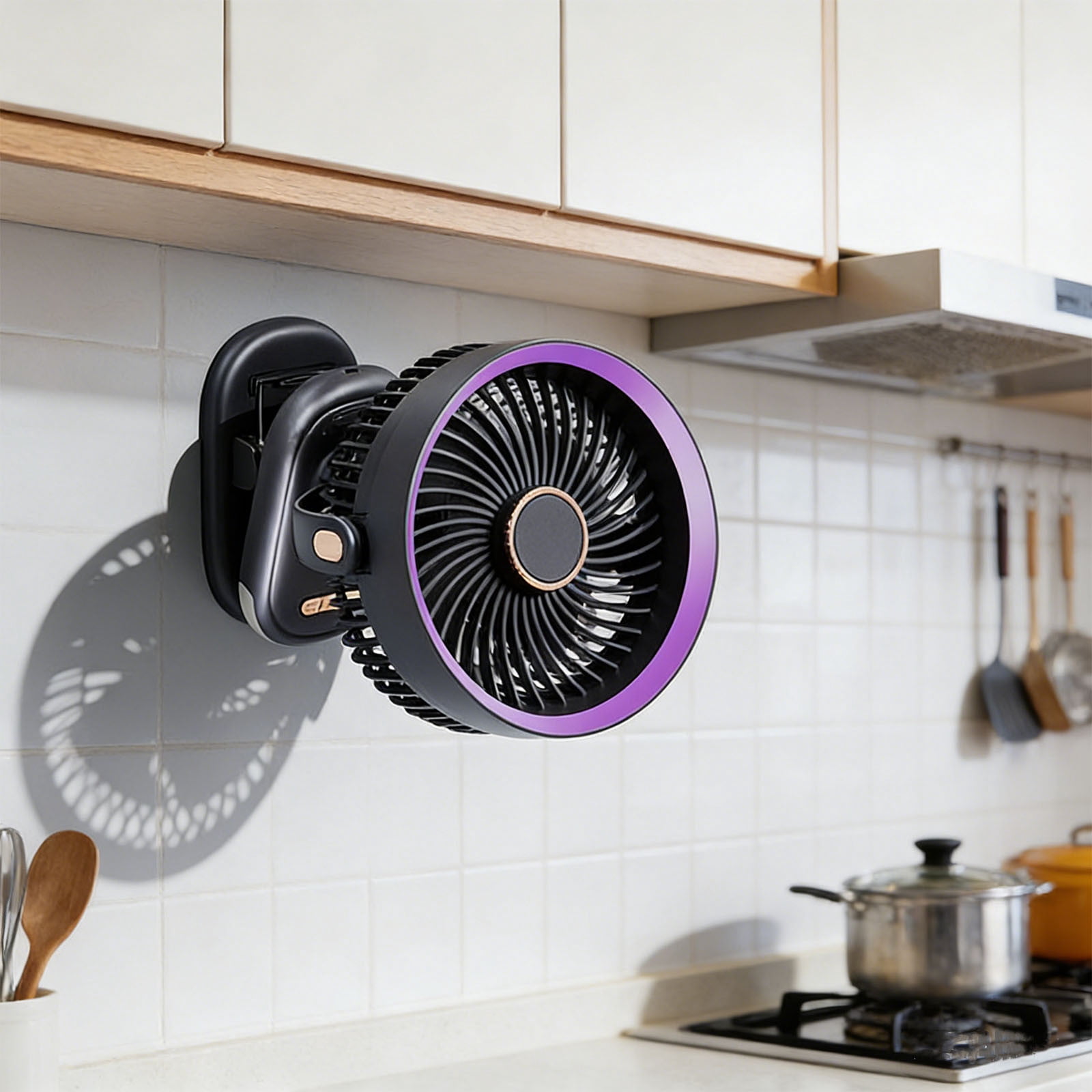 Snmubt Gray Portable Air Circulation Fan, 10000mAh Battery, Wall ...