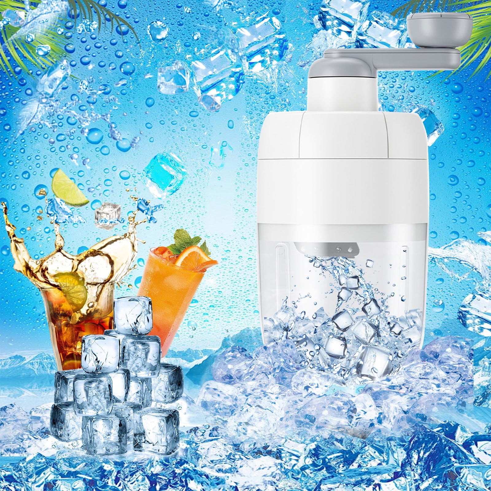 Snmubt Household Manual Ice Crusher Transparent Multi-Purpose Hand ...