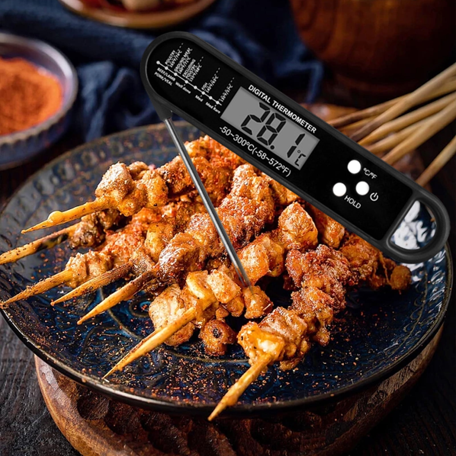 Snmubt Meat Thermometer Digital for Grilling and Cooking - Waterproof ...