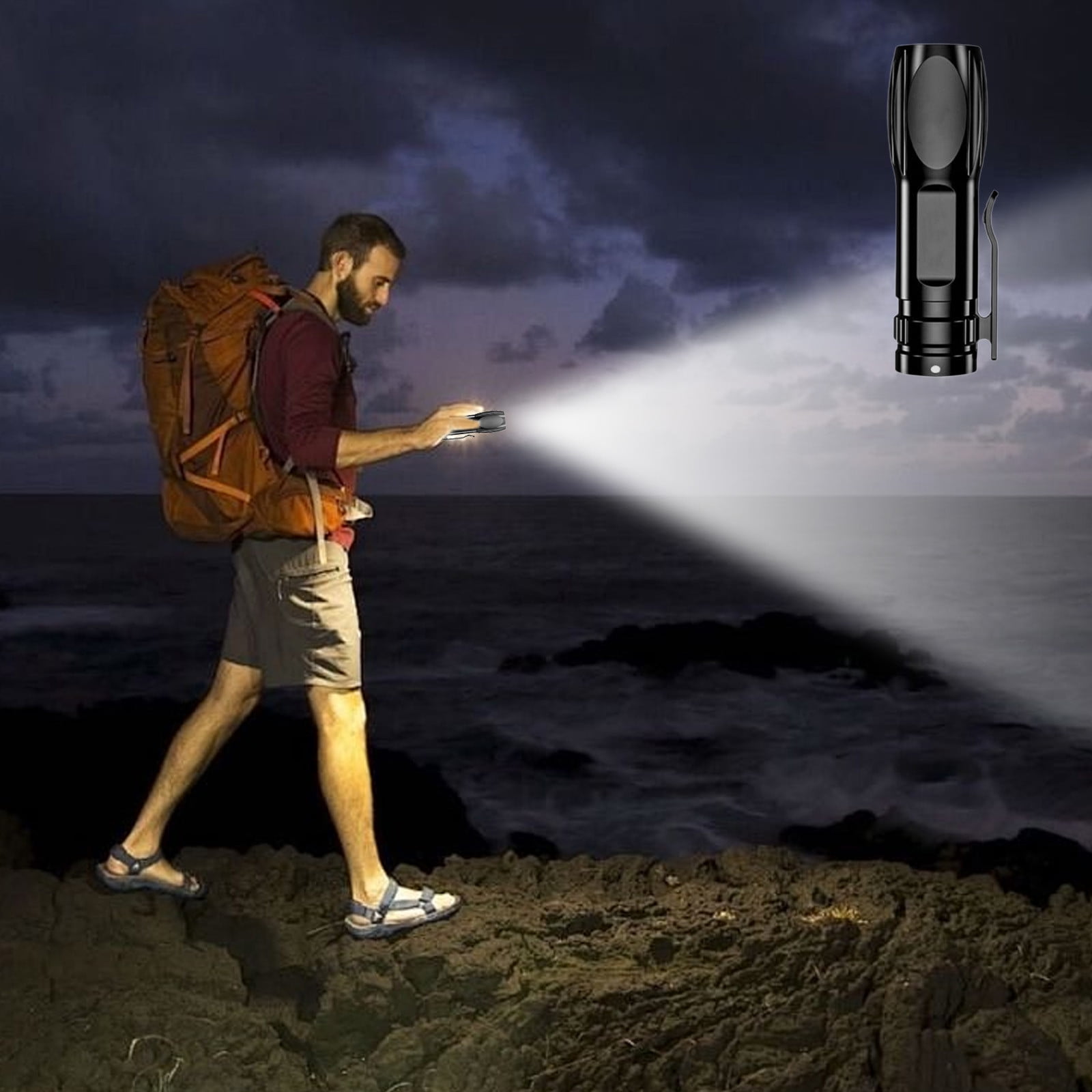 Snmubt Mini Flashlight Small Flashlight Charging Outdoor Remote Light ...