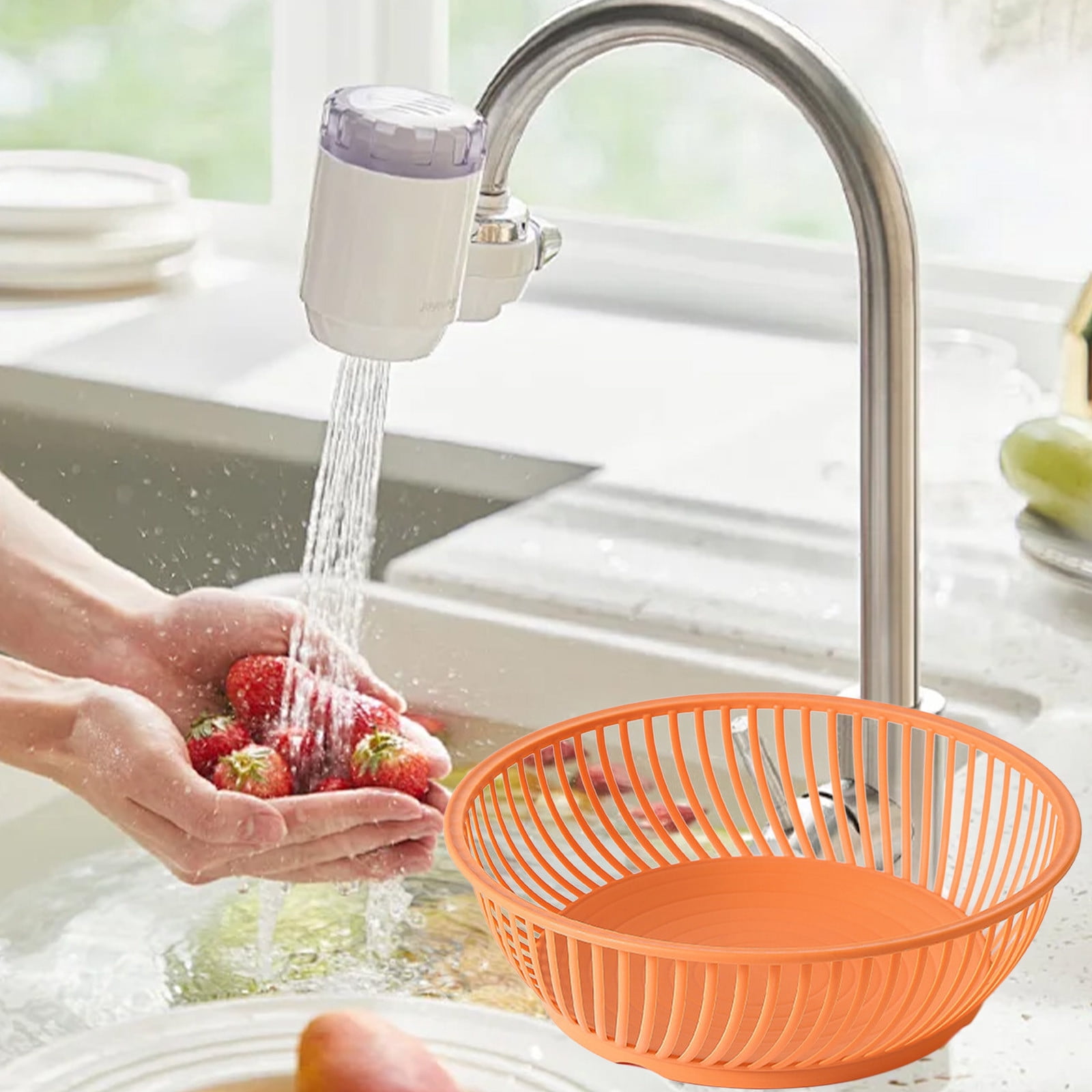 Snmubt Multi Functional Basket New Fruit Cleaning Bowl With Strainer ...