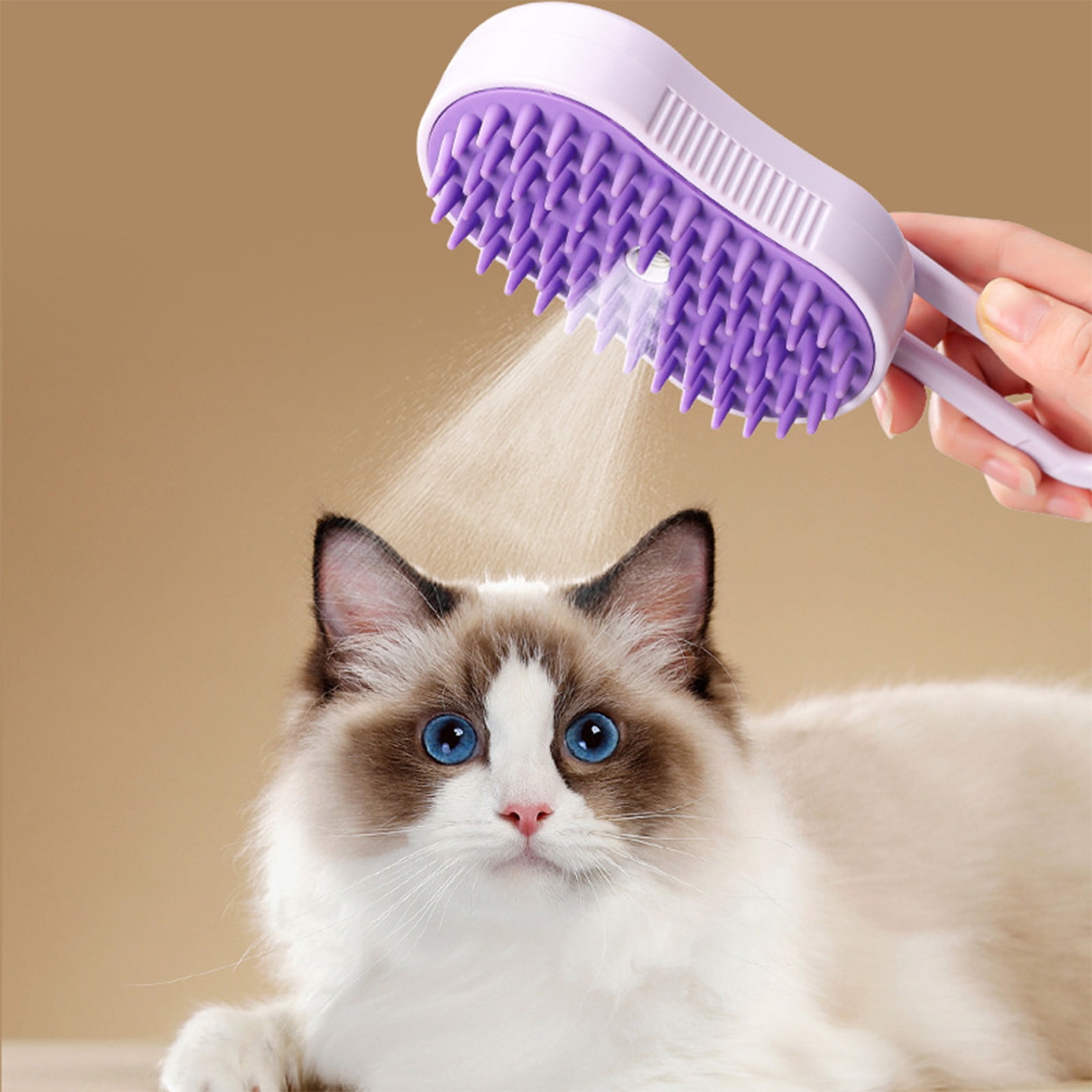 Snmubt Pet Spray Massage Comb One Touching Spray Pet Groomer Defluffing ...