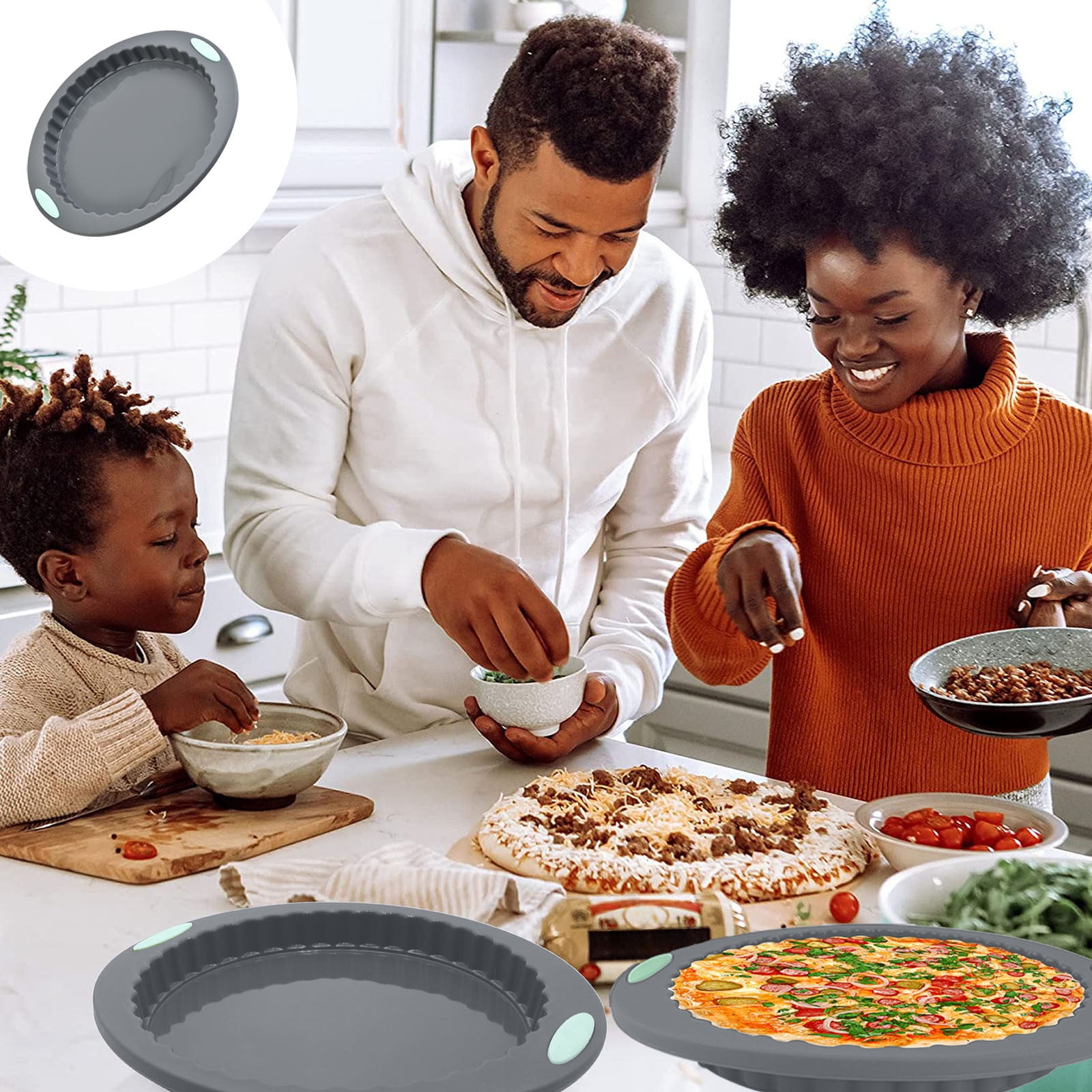 Snmubt Pizza Silica Gel Molds Wave Edges Baking Tool Non Stick With ...