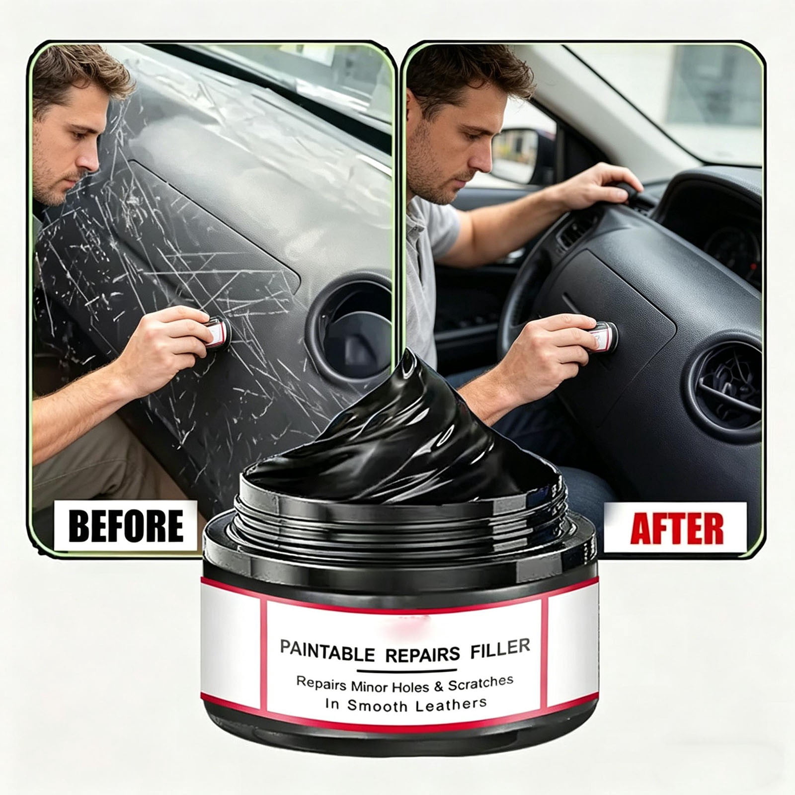 Snmubt Plastic & Leather Repair Paste, Scratch & Hole Filler for ...
