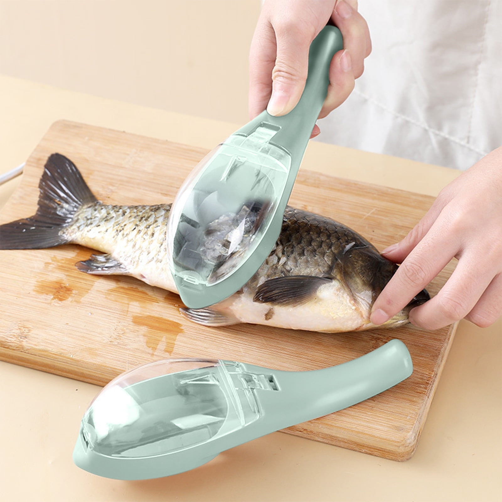 Snmubt Quick Cleaning Fish Brush with Cover Plastic Fish Squama Planer ...
