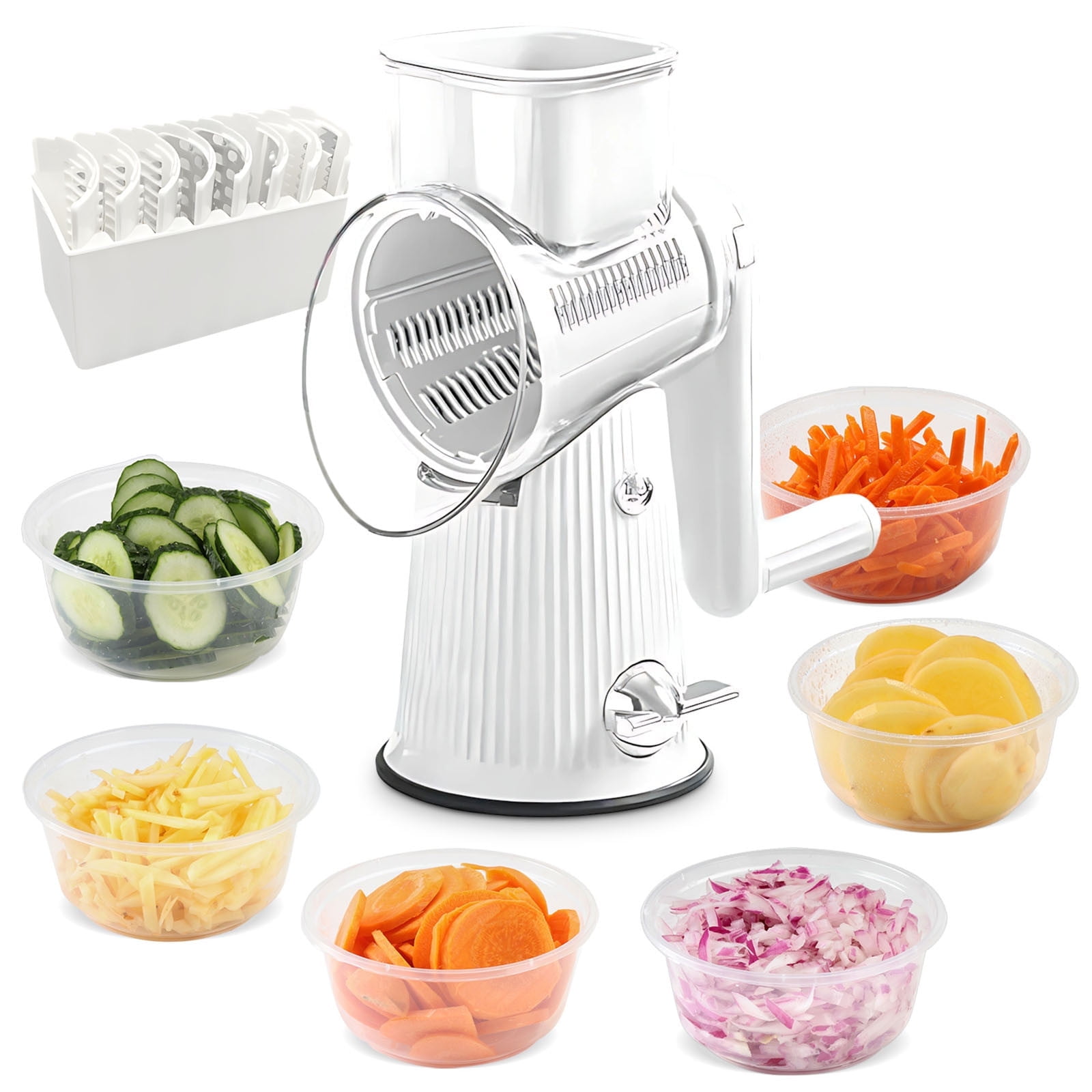 Snmubt Rotary Cheese Graters with Handle 5 In 1 Cheese Graters ...