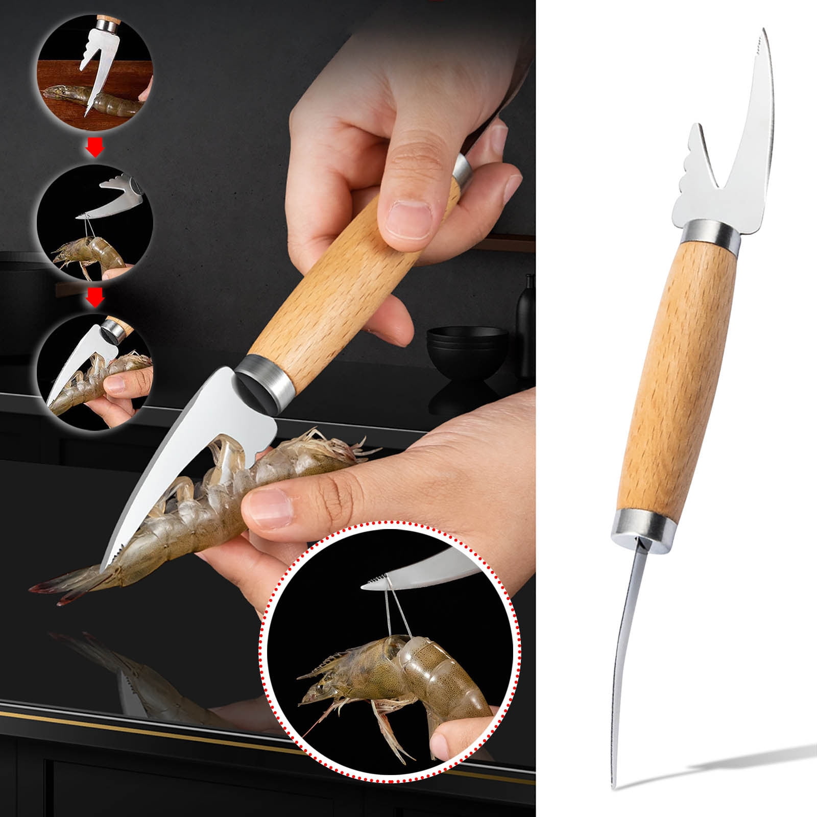 Snmubt Shrimp Line Maw 5 In 1 Scale Remover Seafood Knives Tool ...