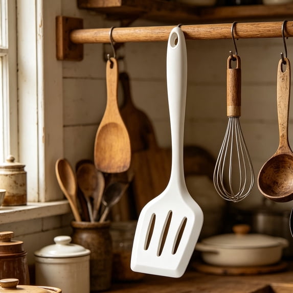 Snmubt Silicone Slotted Spoon Kitchen Utensil D, Heat Resistant ...