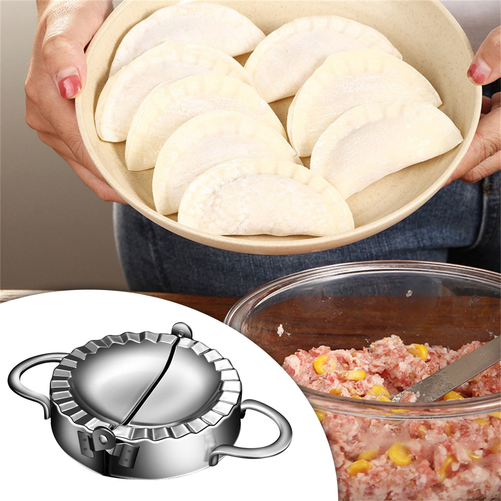 Snmubt Stainless Steel Dumpling Maker Press Molds Wontons Molds Easy ...