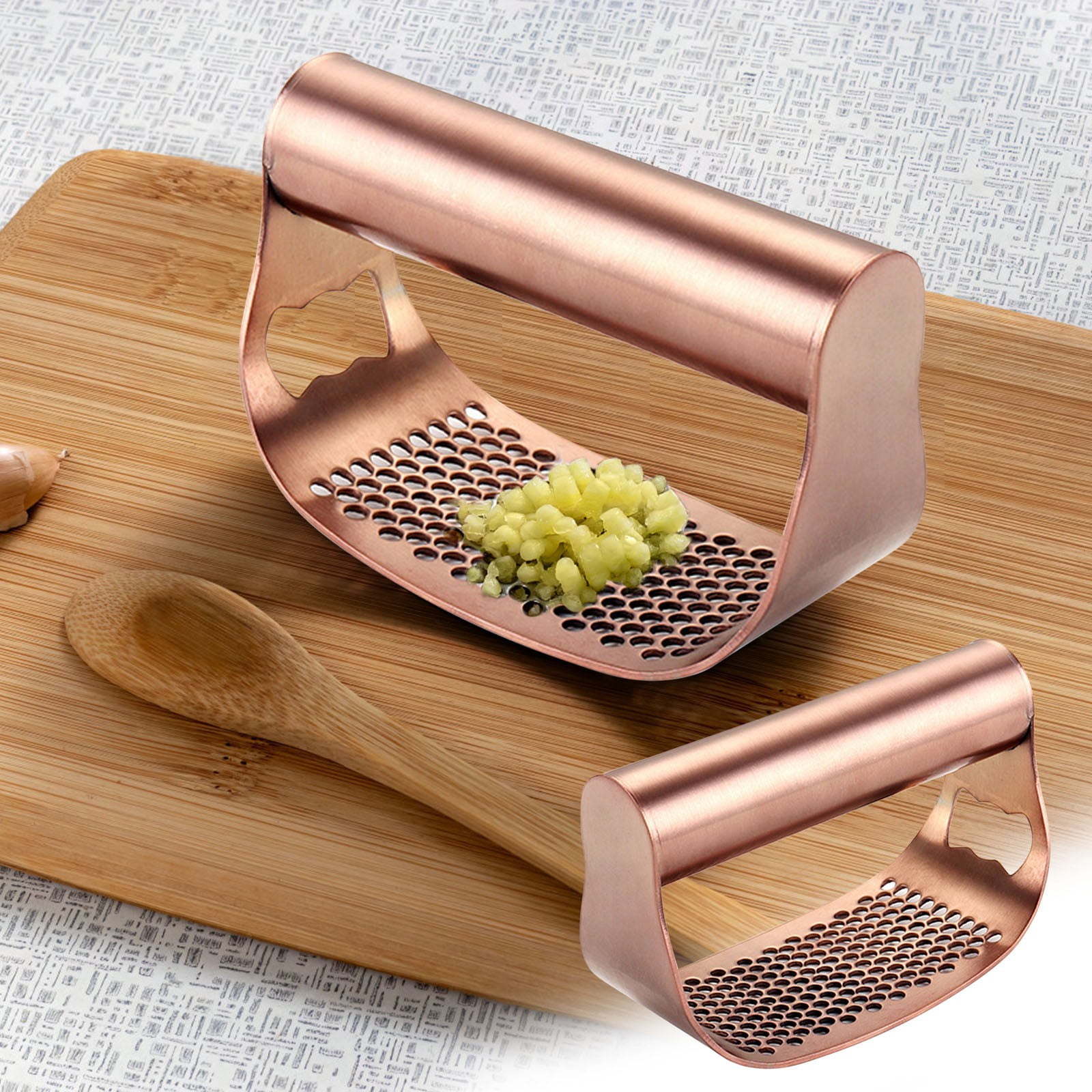 Snmubt Stainless Steel Garlic Presser 2024 New Garlic Press Rocker ...