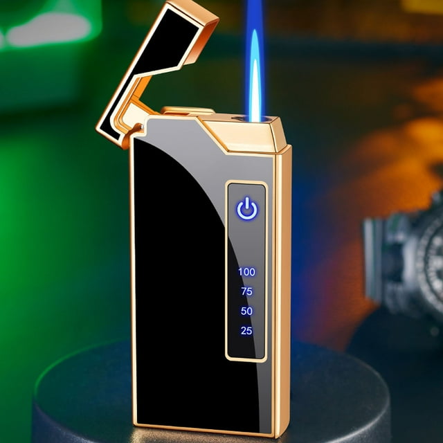 Snmubt Steel Tone Lang Sound Lighter Inflatable Open Flame Metal Wheel ...