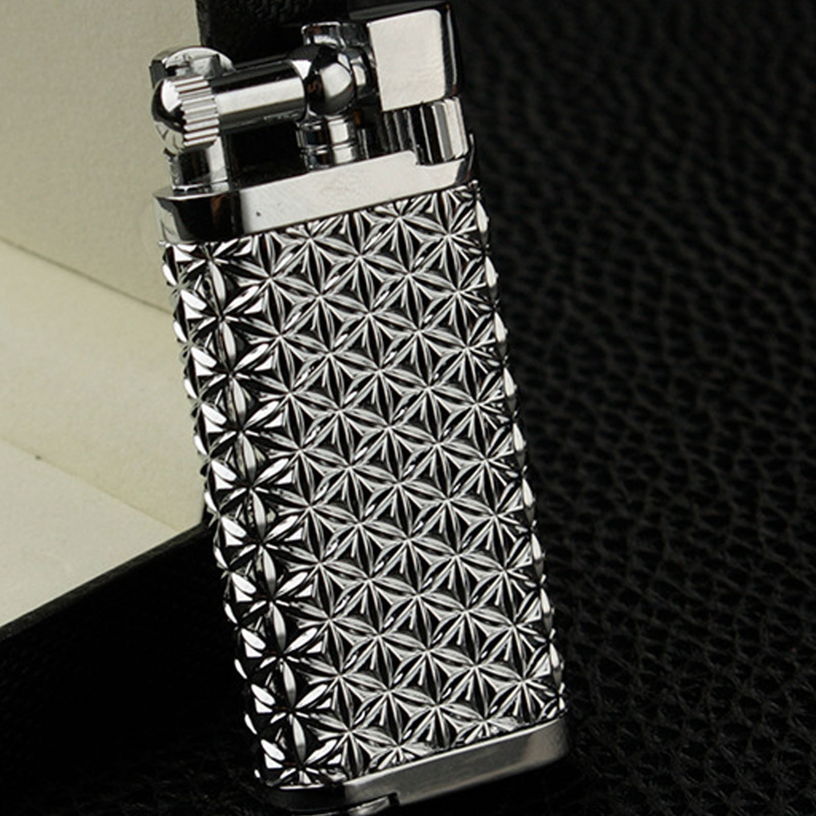 Snmubt Steel Tone Lang Sound Lighter Inflatable Open Flame Metal Wheel ...