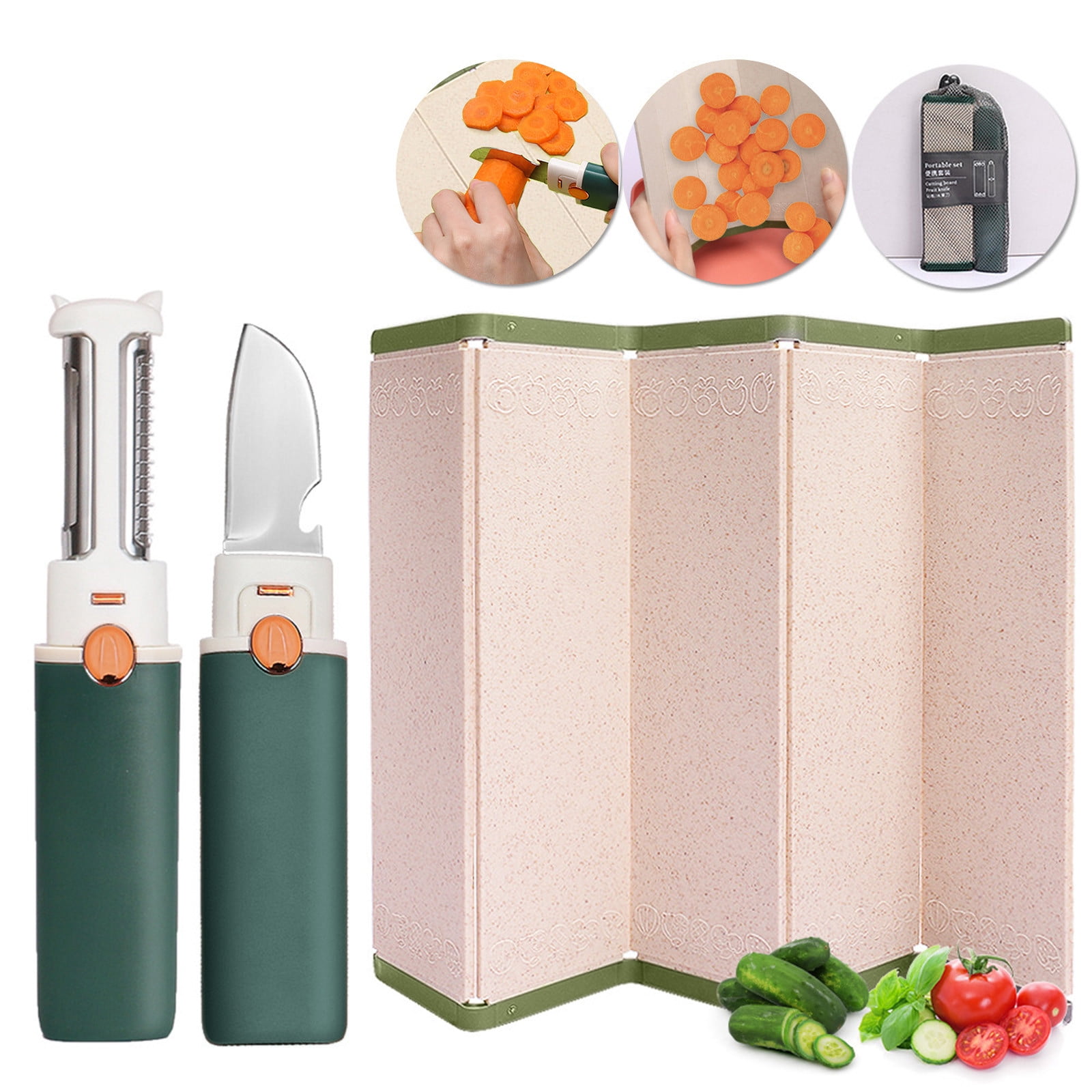 Snmubt Straw Chopping Board Portable Folding Chopping Board Cutting ...