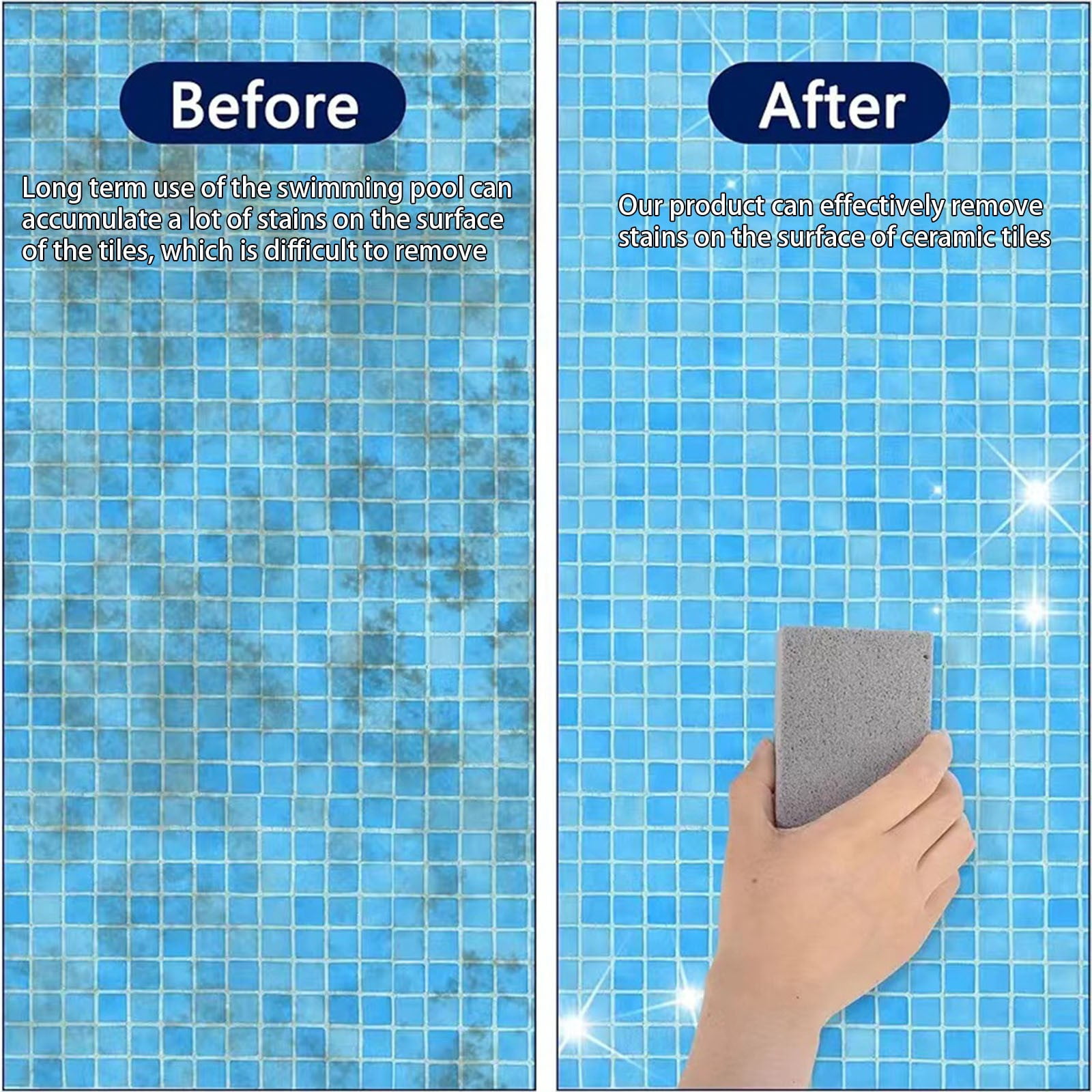 Snmubt Swimming Pool Pumice Stone, Tile Calcium Remover, Pool Cleaner ...