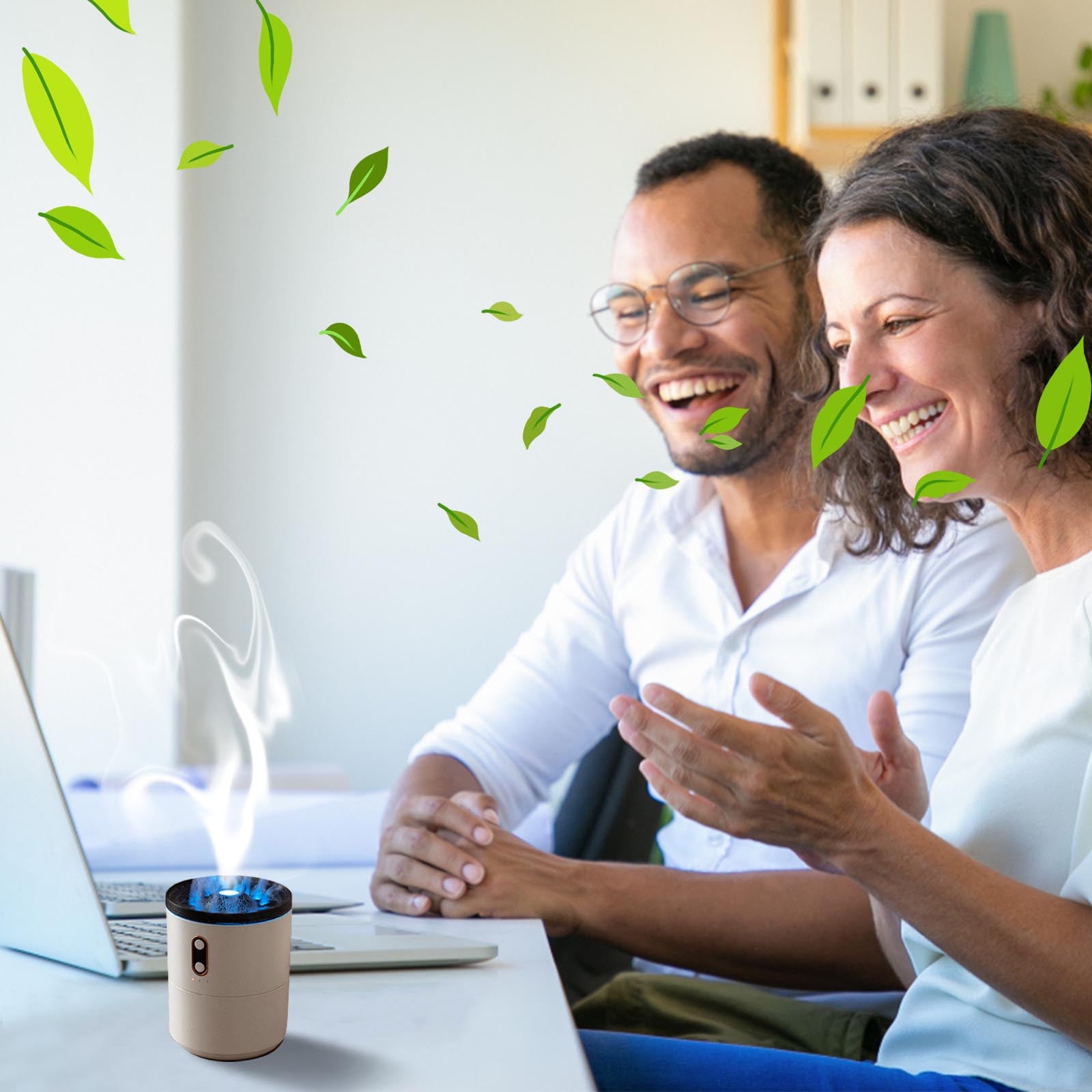 Snmubt Volcanic Jellyfish Humidifier Flame Aromatherapy Machine ...